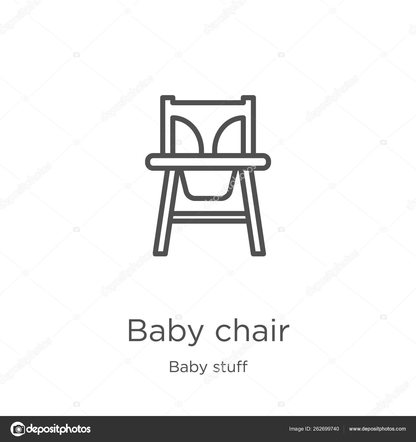 Baby chair icon vector from baby stuff collection. Thin line baby chair ...