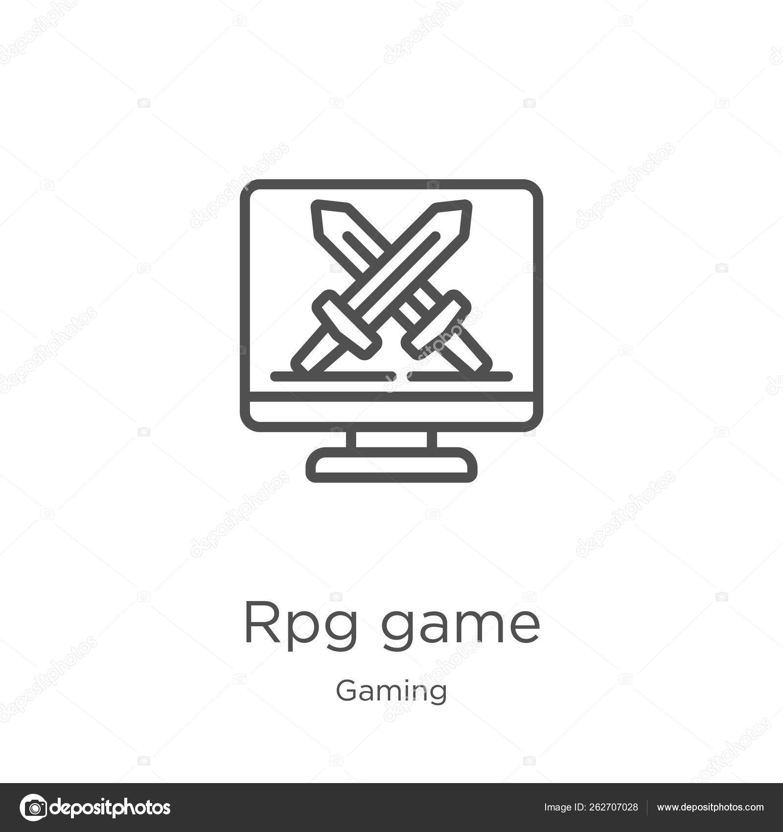 Rpg game icon vector from gaming collection. Thin line rpg game outline ...