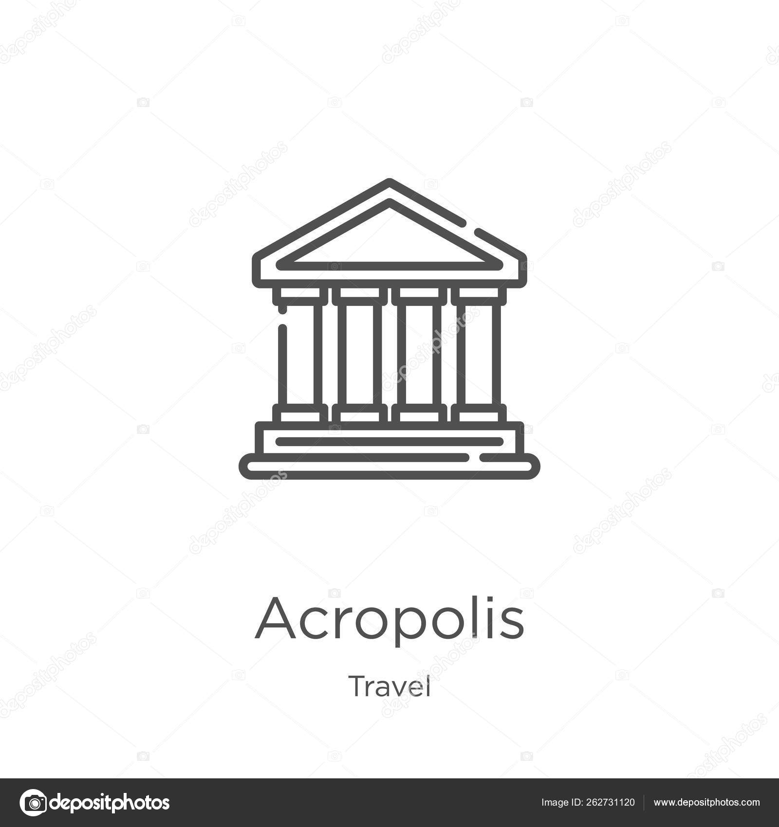 Acropolis icon vector from travel collection. Thin line acropolis ...