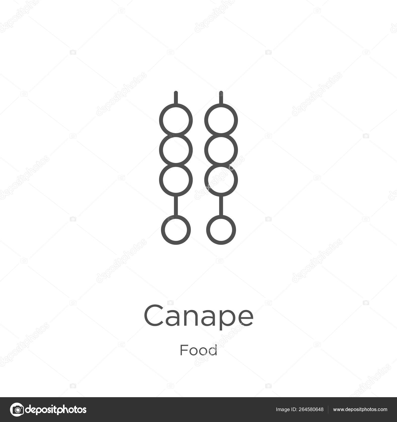 Canape icon vector from food collection. Thin line canape outline icon ...
