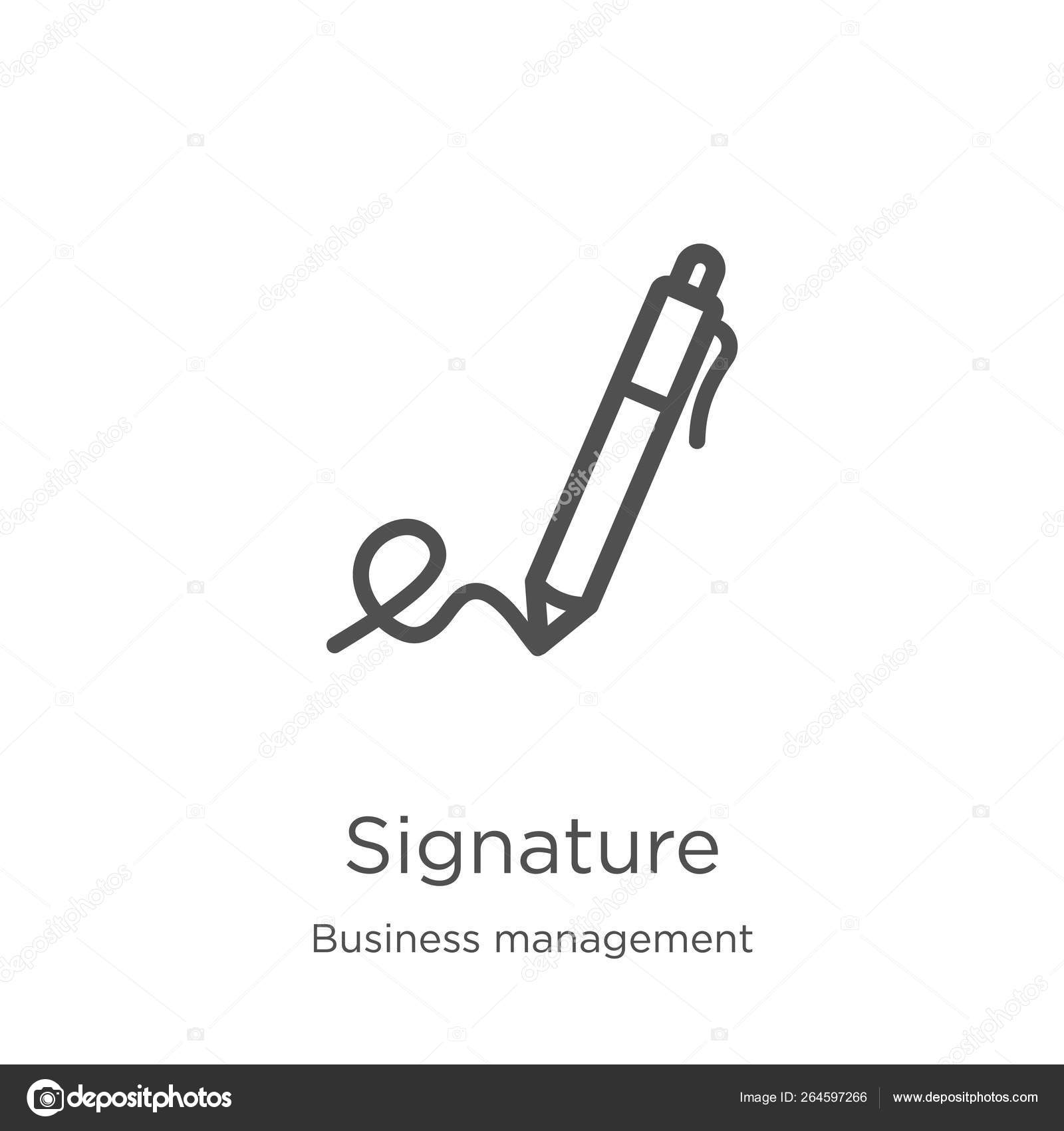 Vector de icono de firma de la colección de gestión empresarial ...