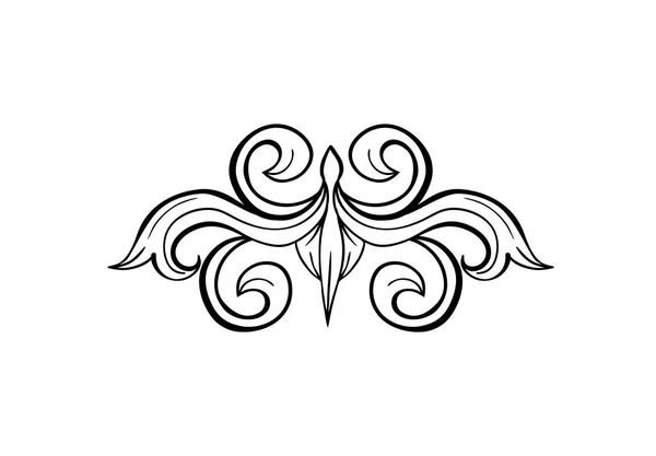 Black Decorative Element Italian Flourish Baroque Style — Stock Vector ...