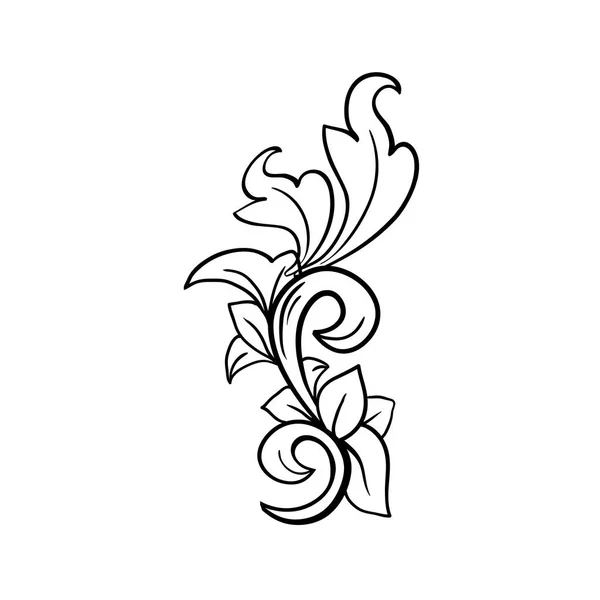Black Decorative Element Italian Flourish Baroque Style — Stock Vector ...