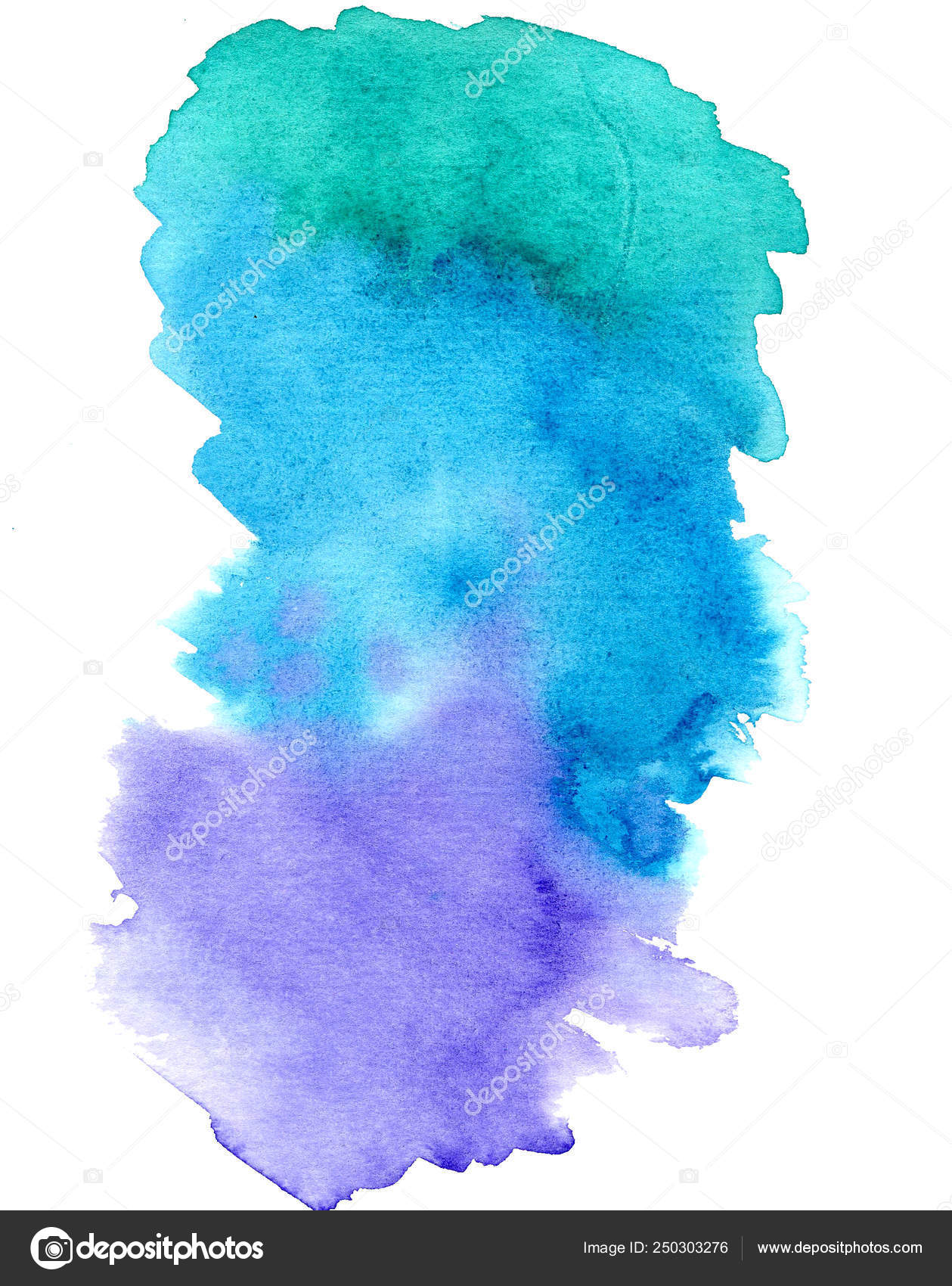 Watercolor Abstract Blue Green Violet Background Stock Illustration by ...