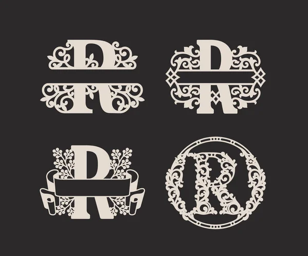 Alphabet Split Monograms Split Letter Monogram Alphabet Frame Font ...