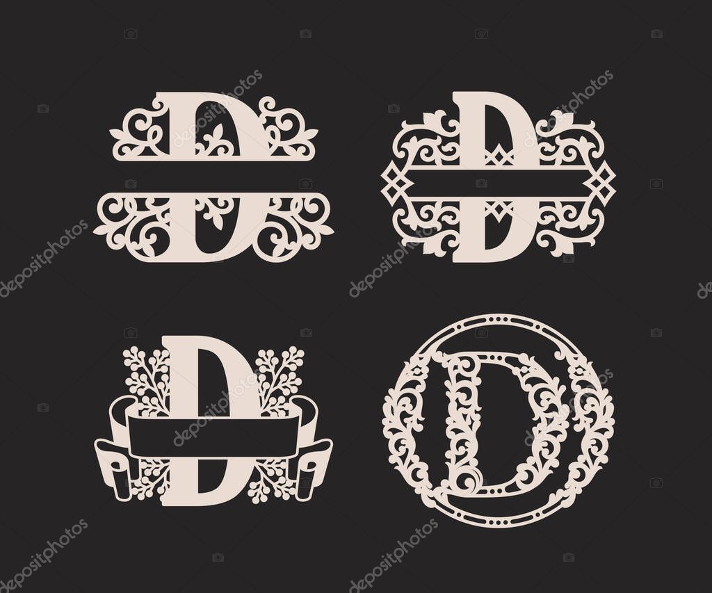 Monogramas divididos en alfabeto, Monograma de letras divididas, fuente ...