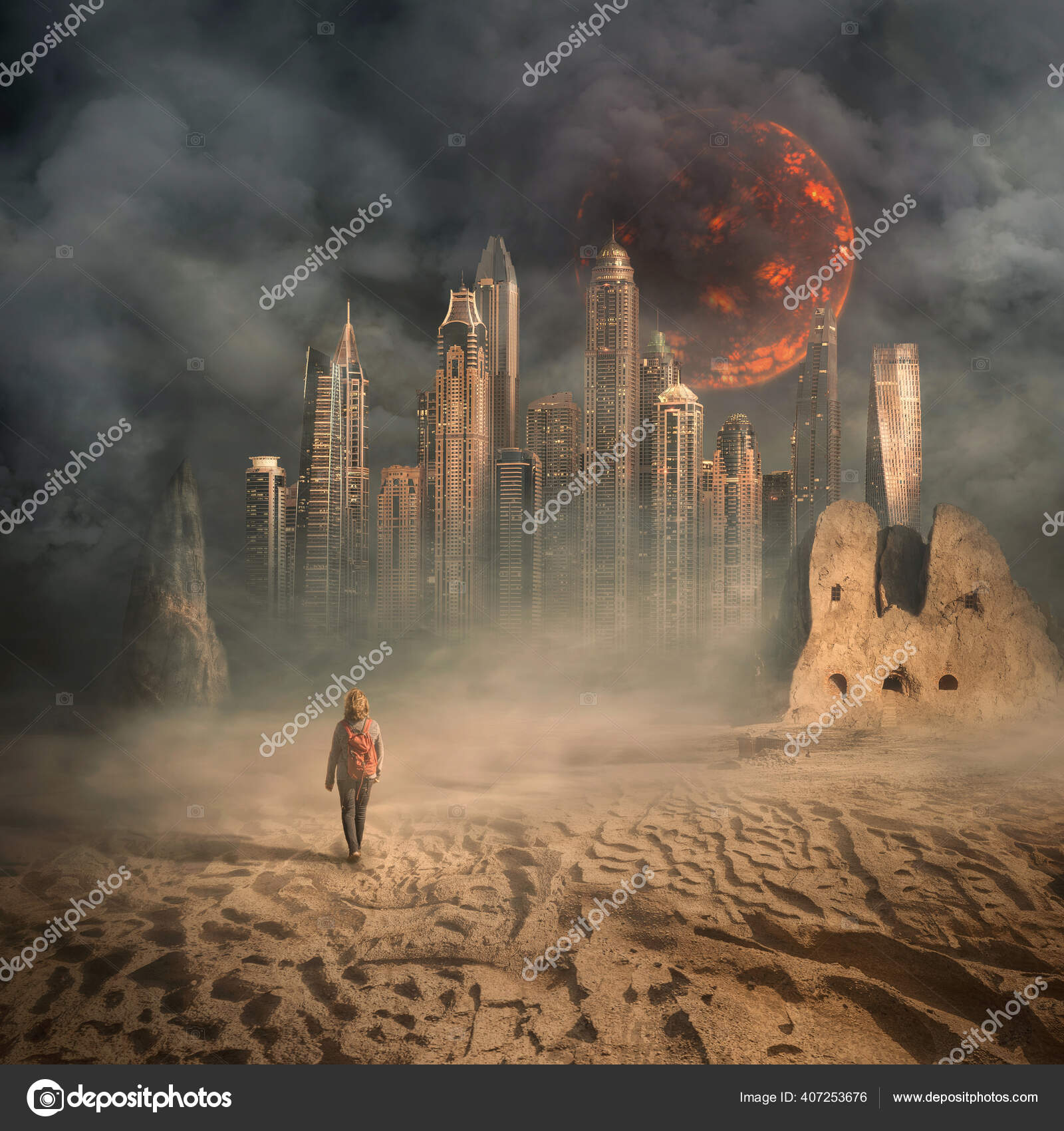 Concept Extinction Humanity Massive Collapse Civilization Destruction ...