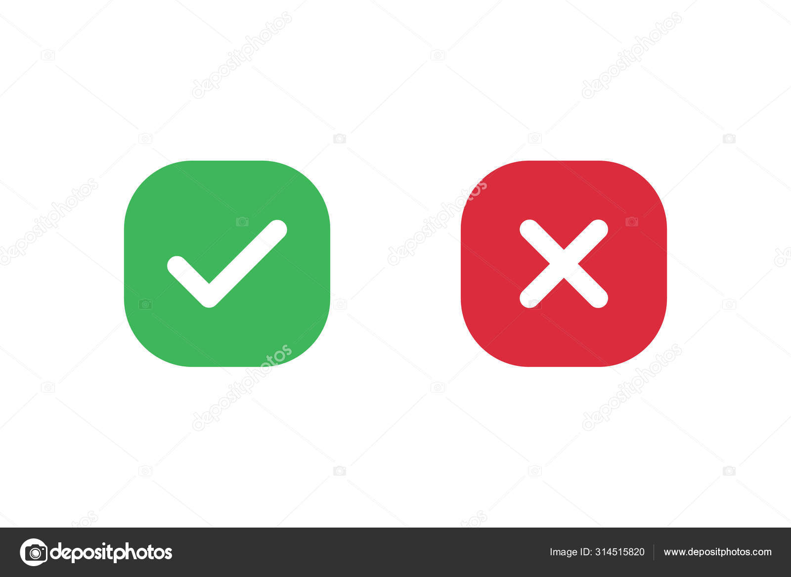 Marca de verificação X símbolos no fundo isolado branco . Vetor de ...