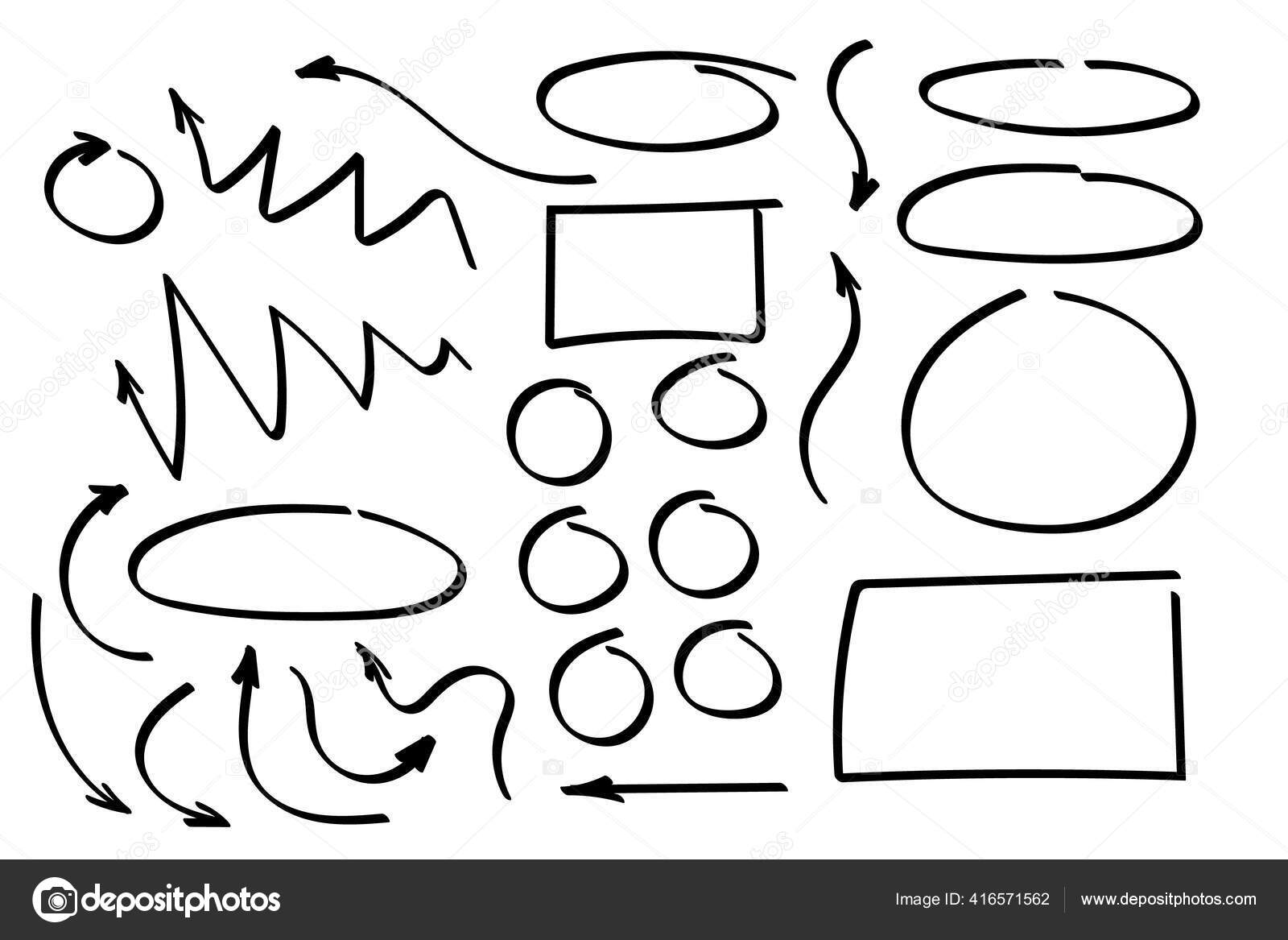 Doodle symbols. Pointer icons. Pointer graphic symbols. Stock Vector ...