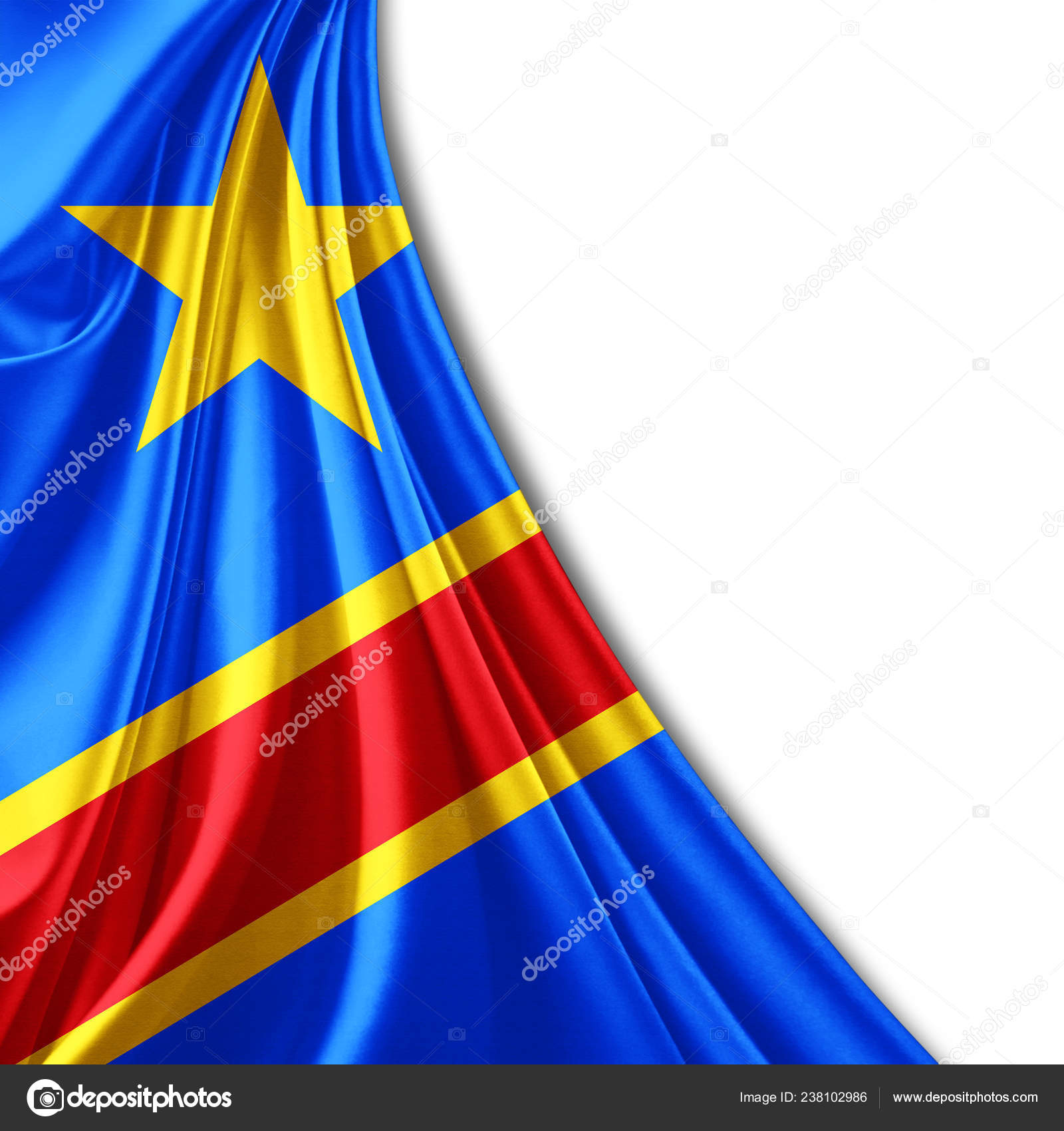 Drapeau République Démocratique Congo Avec Espace Copie Pour Votre ...