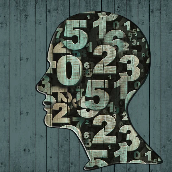 human head with numbers - Stock Image - Everypixel