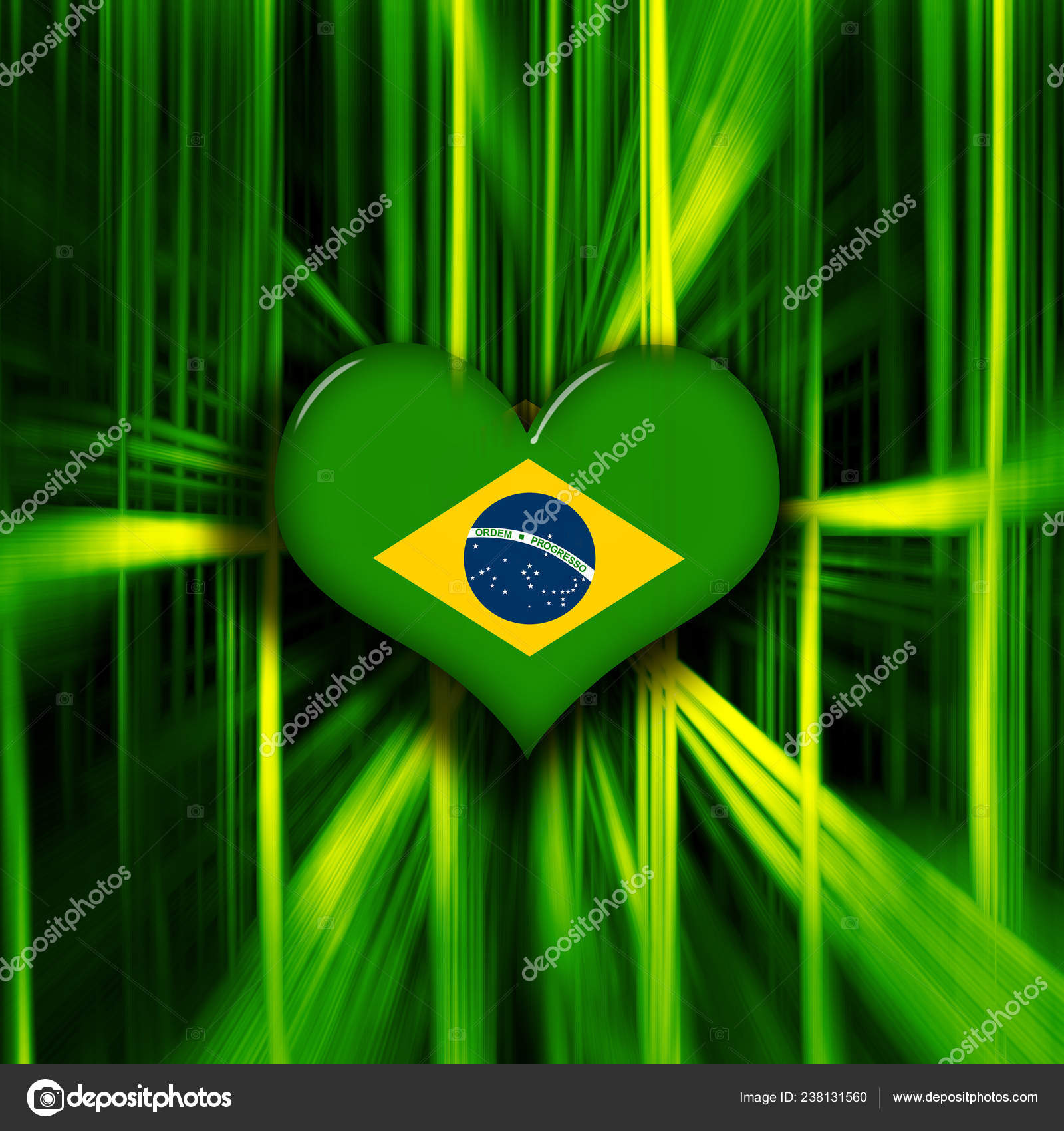 Brazil Flag Heart Shape Copy Space Your Text Images ⬇ Stock Photo ...