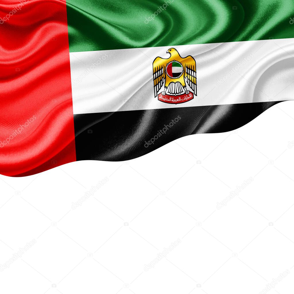 united arab emirata bandera de seda con copyspace para su texto o ...