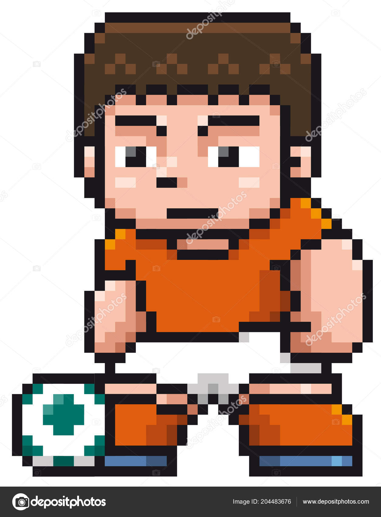 Vector Illustration Cartoon Soccer Player Pixel Design Stock ...