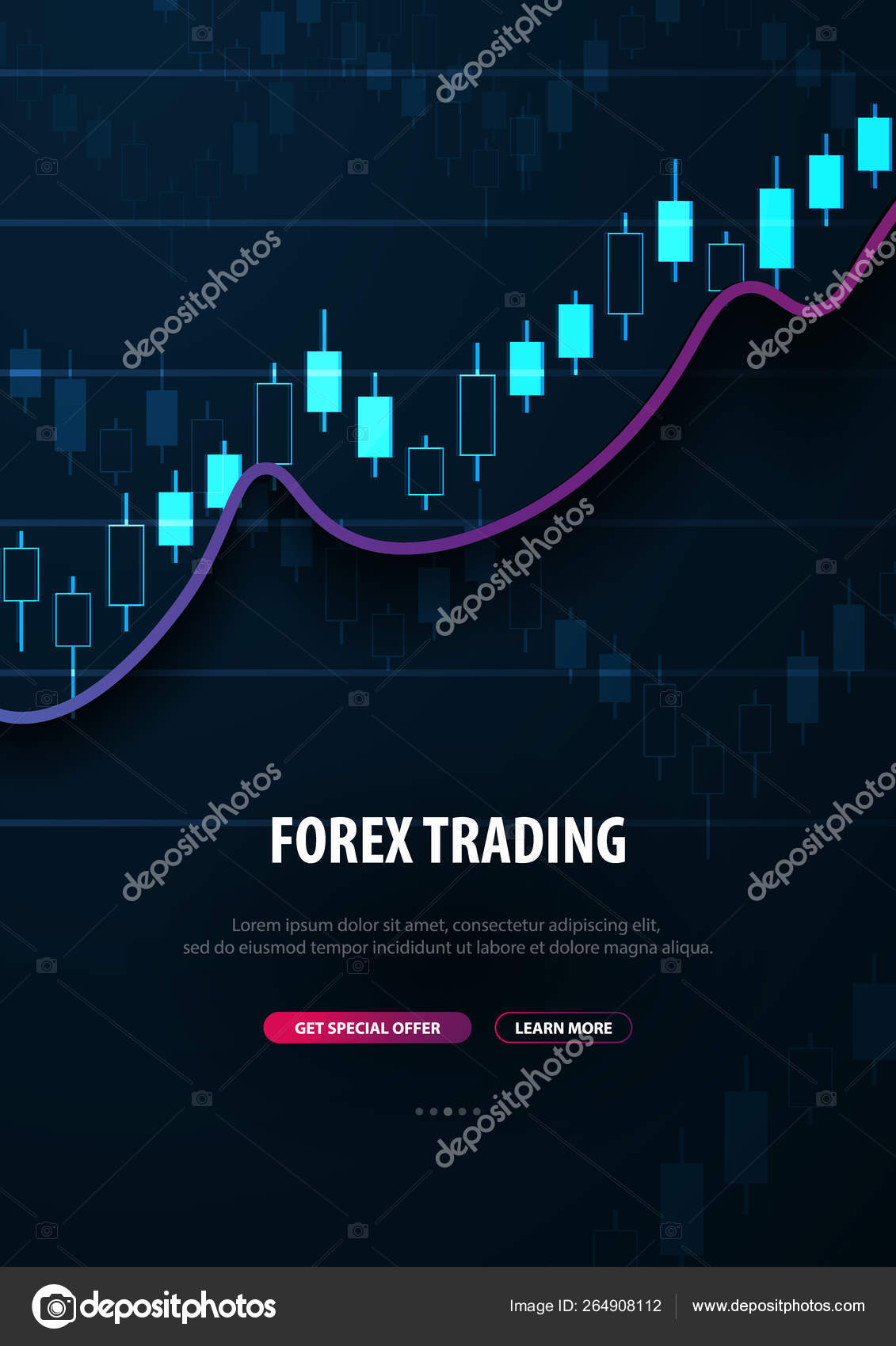 Forex Trading Signals. Candlestick chart in financial market. Vector ...