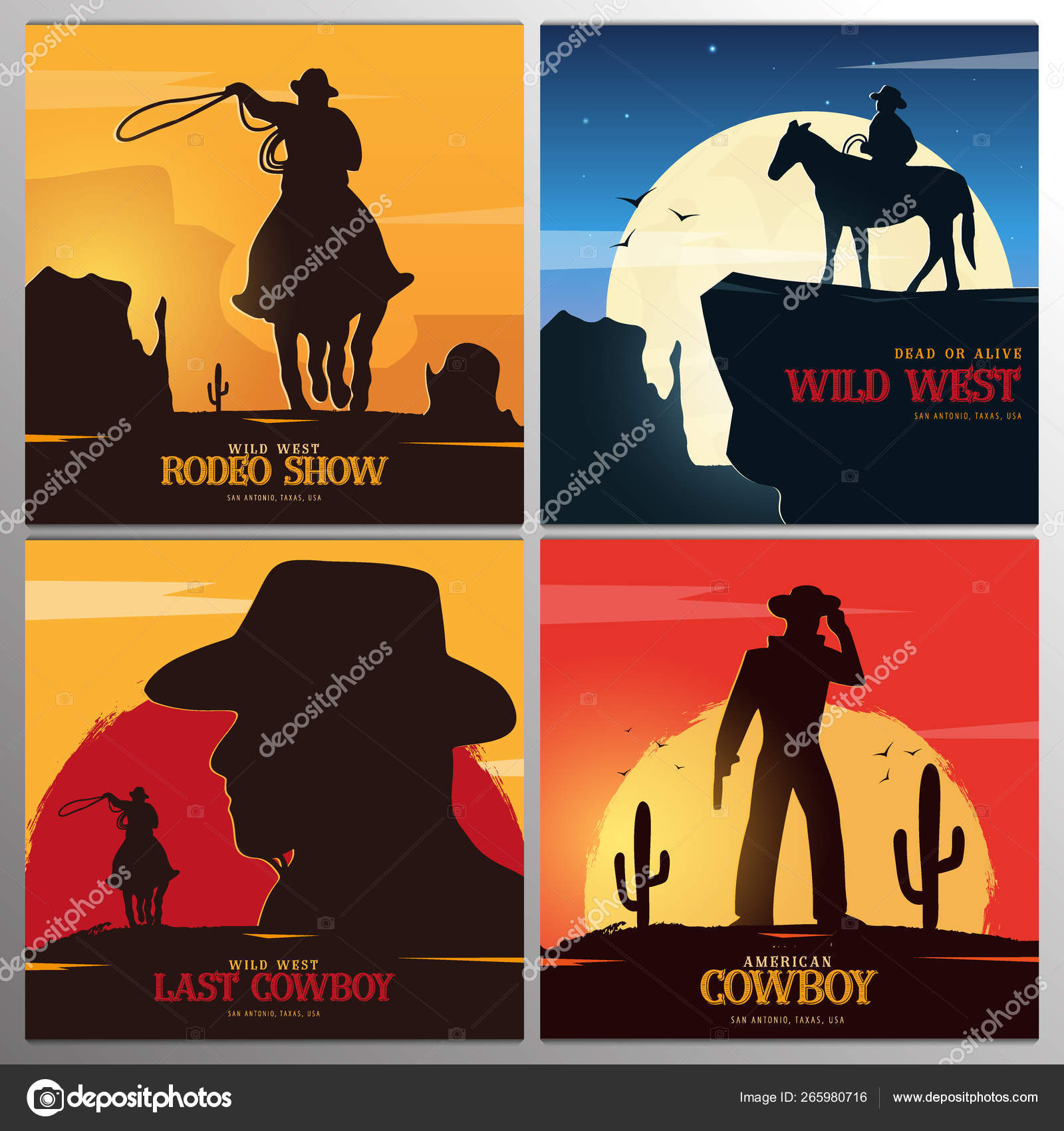 Set of Cowboy banners. Rodeo. Wild West banner. Texas. Vector ...