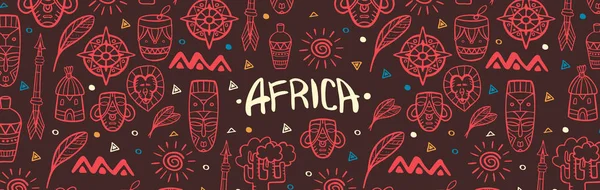 Hand draw doodles of Africa word. Colorful illustration. Background ...