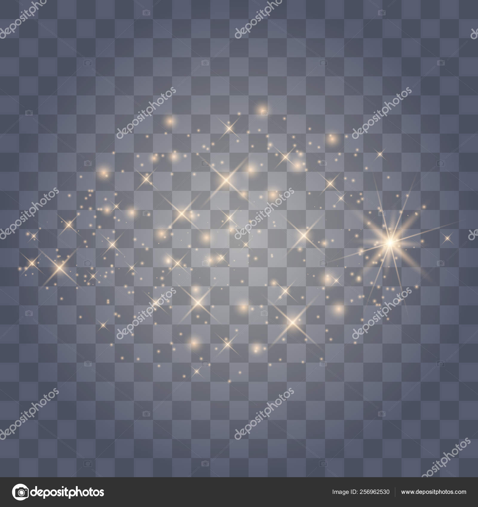 Vector sparkles on transparent background. Stock Vector Image by ...