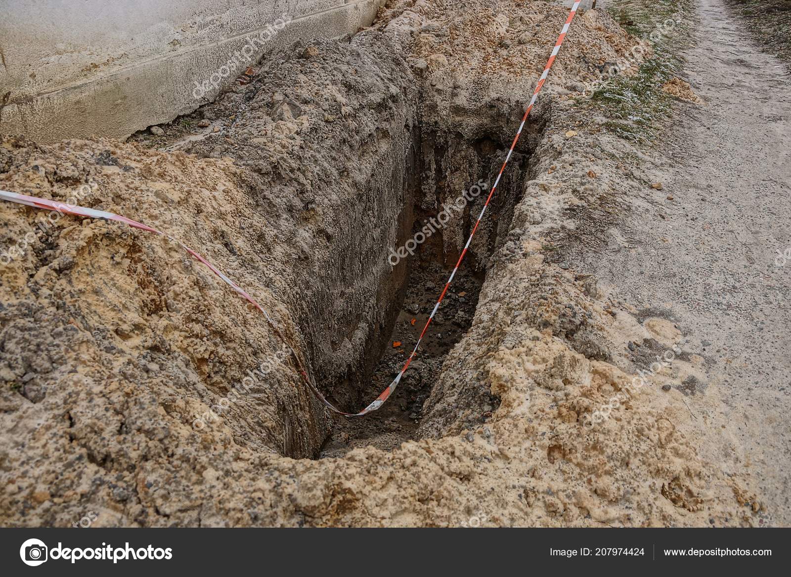 Long Deep Trench Ground Street — Stock Photo © AnatolX #207974424
