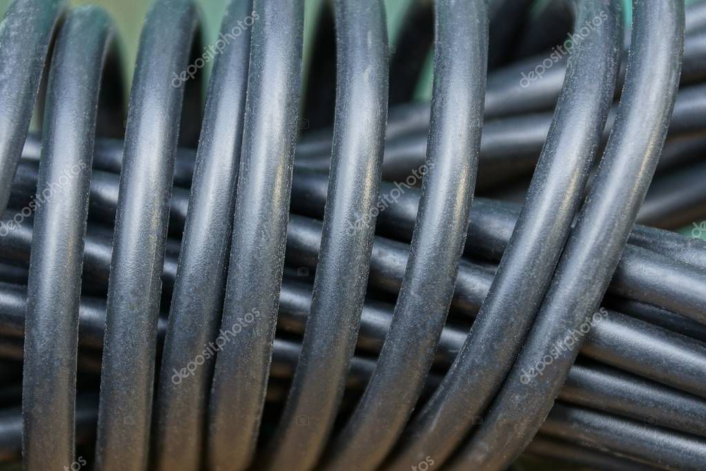 textura de plástico negro de cable eléctrico en un mango 2024