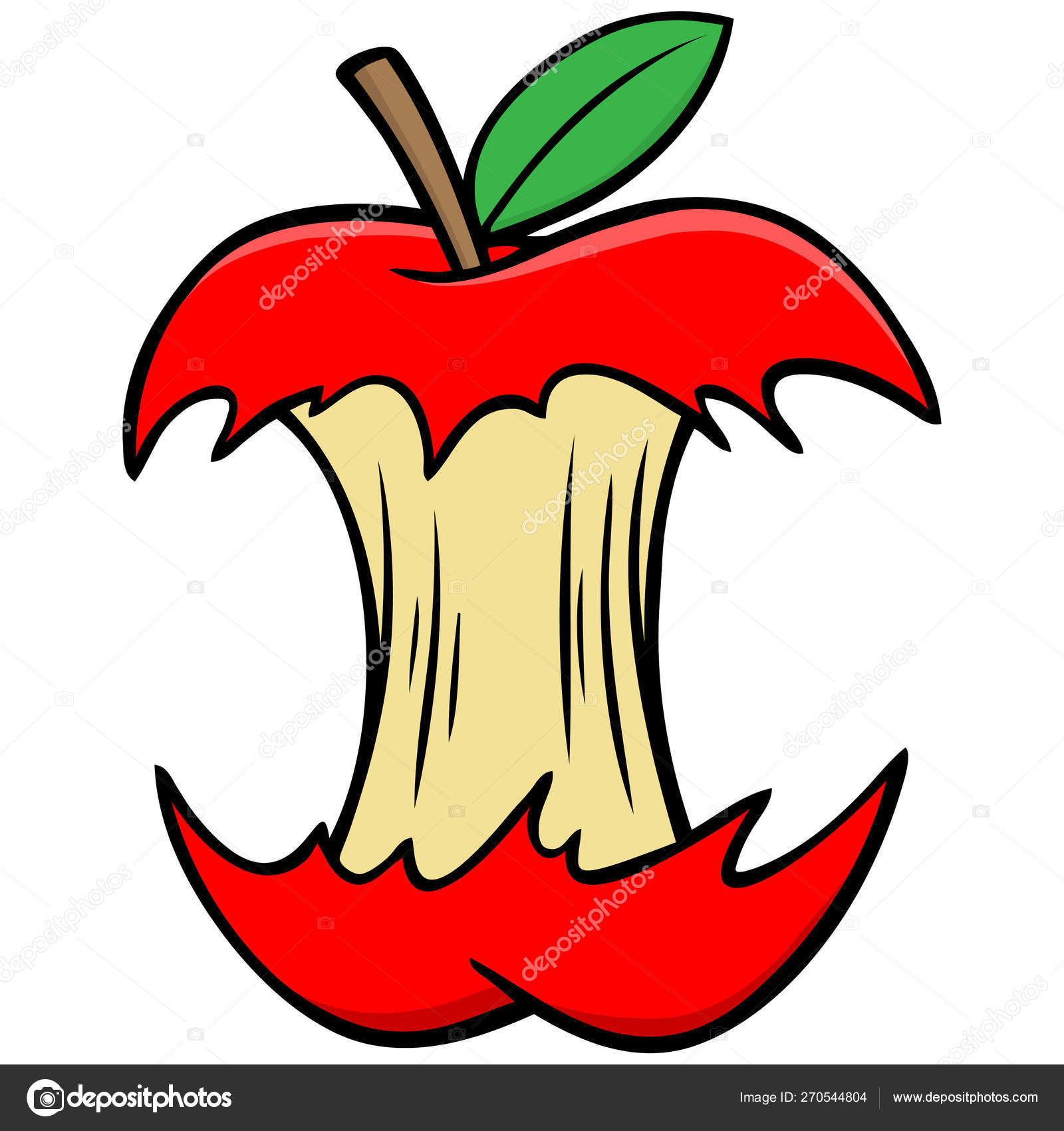 Apple Core Cartoon Illustration Apple Core Stock Vector by ©larryrains ...