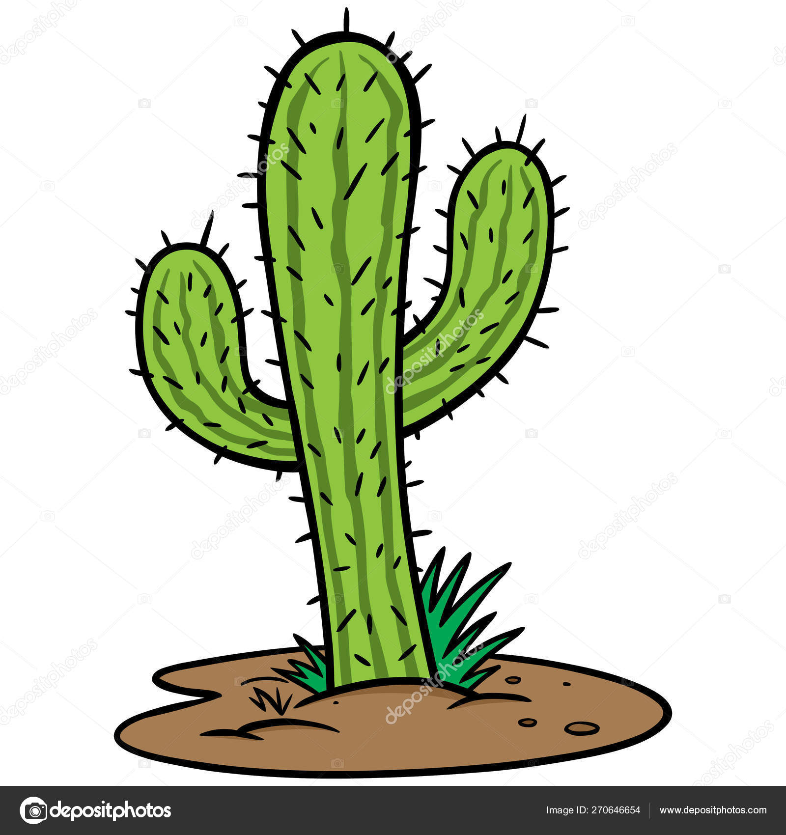 Cactus Tree Cartoon Illustration Cactus Tree Stock Vector by ...