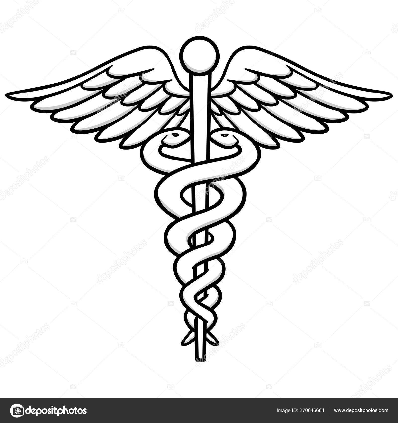 Caduceus Illustration Cartoon Illustration Caduceus Icon Stock Vector ...