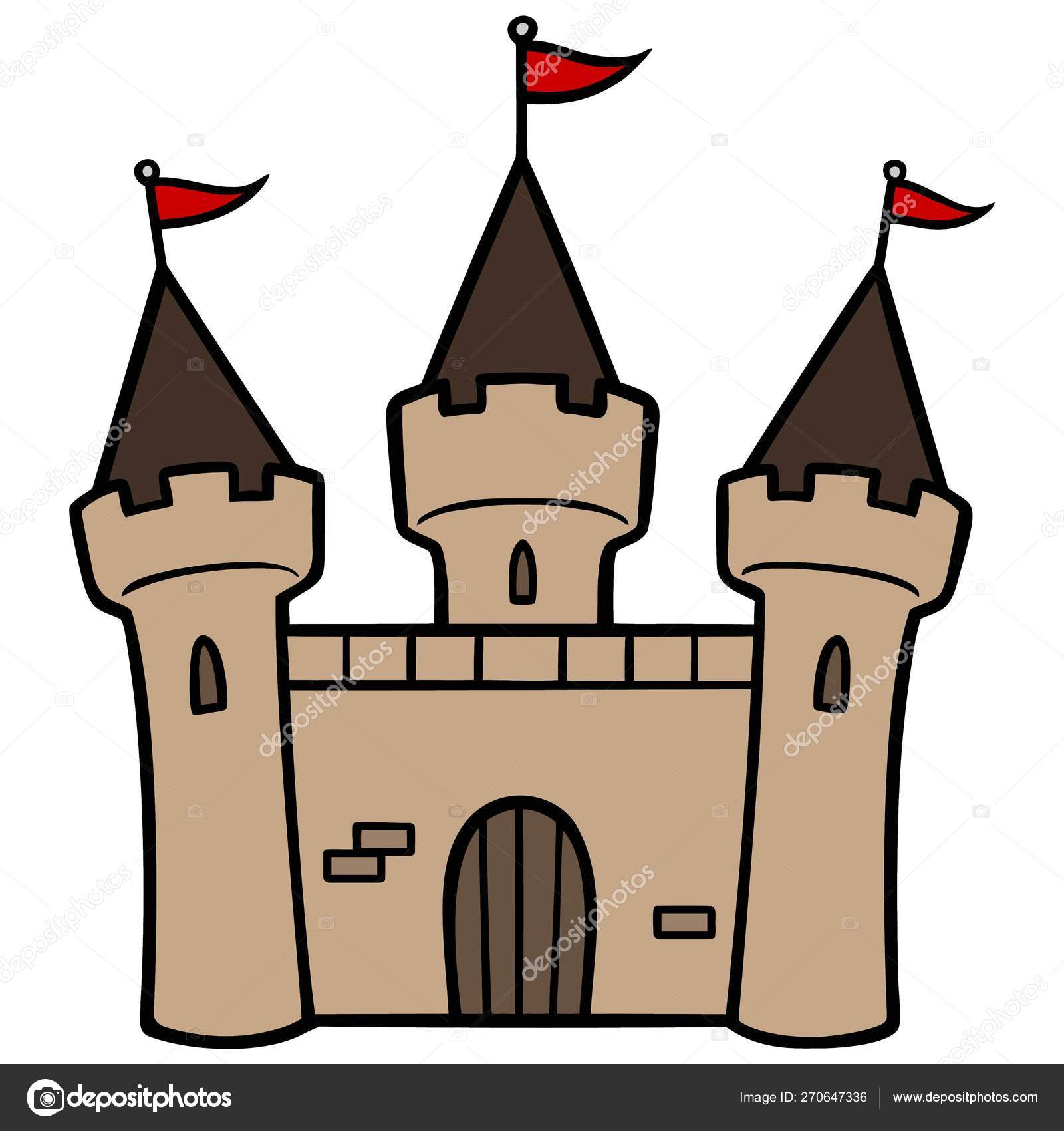 Castelo Uma Ilustração Desenho Animado Castelo Vetor de ©larryrains ...