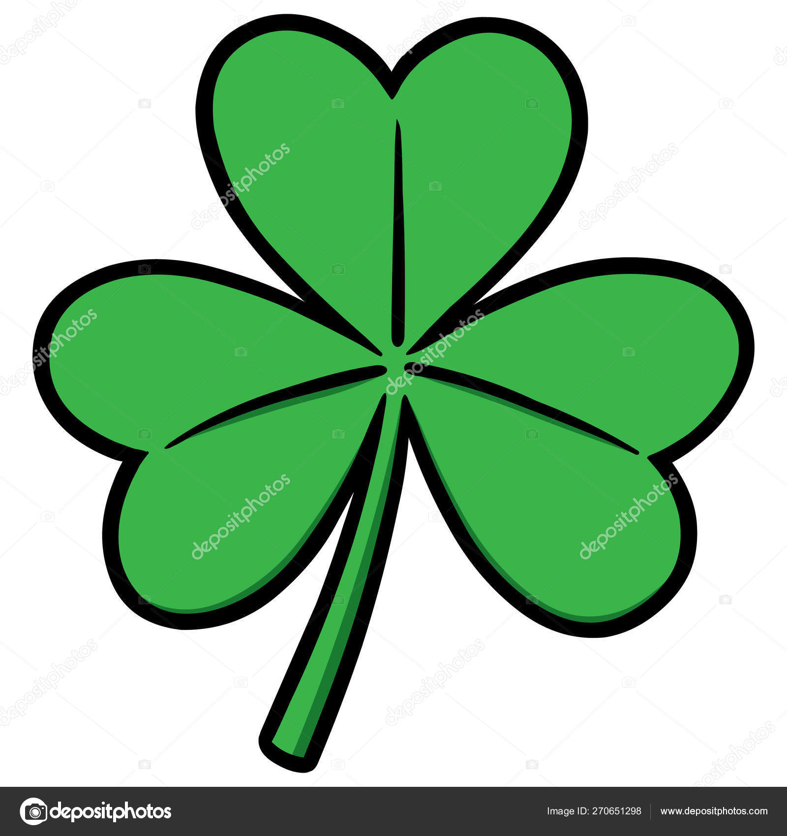 Trébol Una Ilustración Dibujos Animados Trébol Vector de stock ...