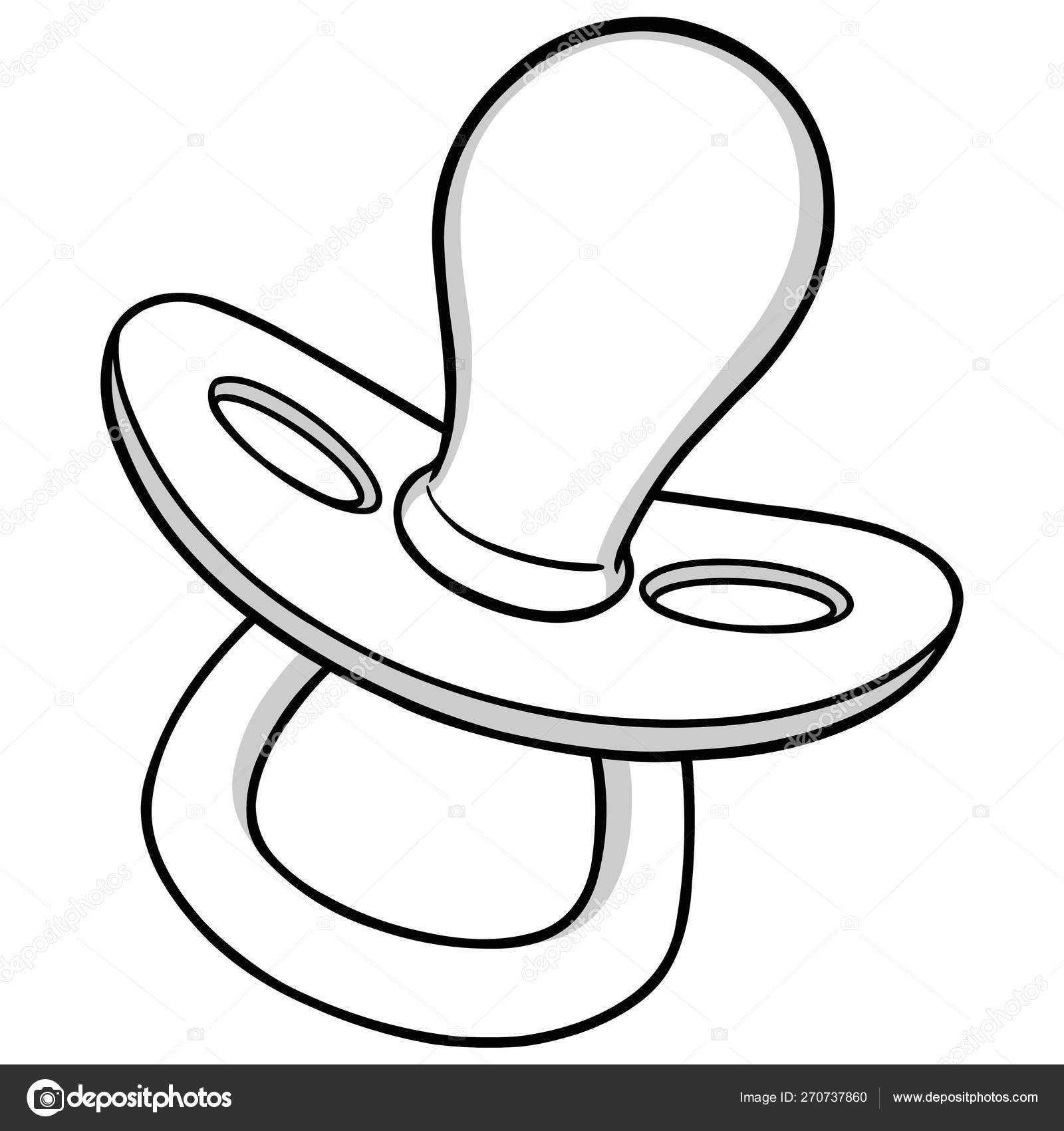 Ilustración Chupete Una Ilustración Dibujos Animados Chupete vector ...