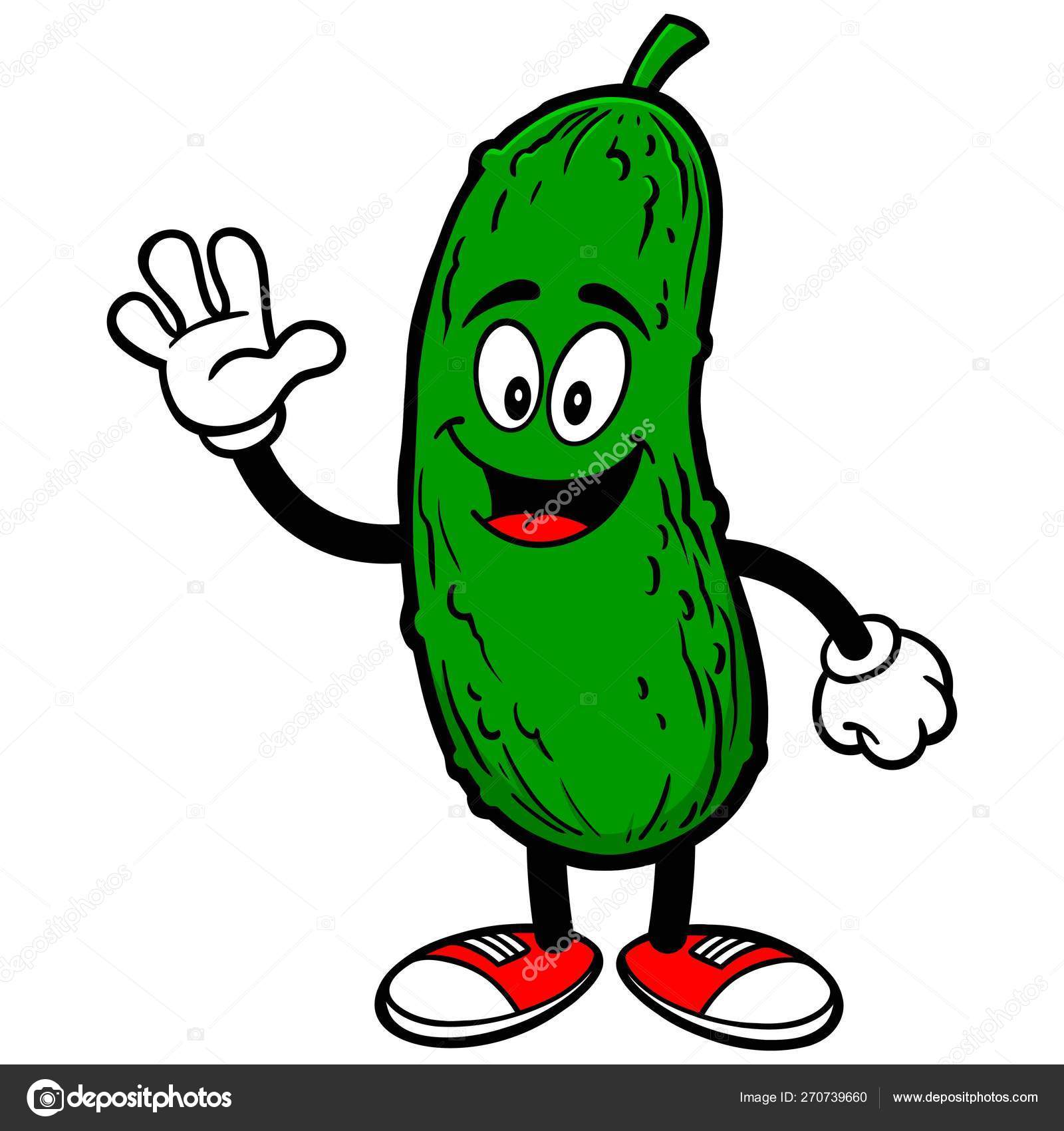 Augurk Cartoon Plaatjes Schattige Augurk Karakter Clipart | Digitale