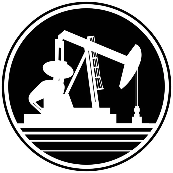 Oil Rig Insignia Cartoon Illustration Oil Rig Stock Vector Image by ...