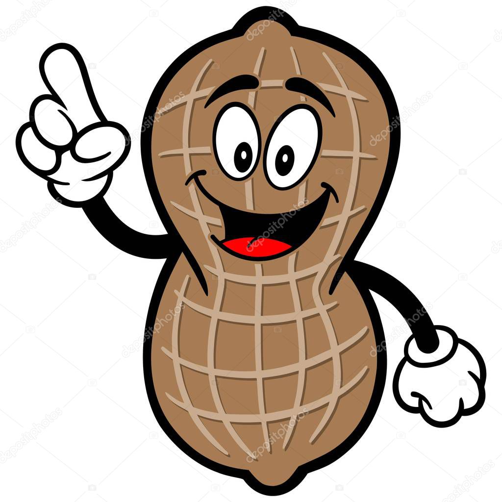 Apuntar Cacahuete Una Ilustración Dibujos Animados Una Mascota ...