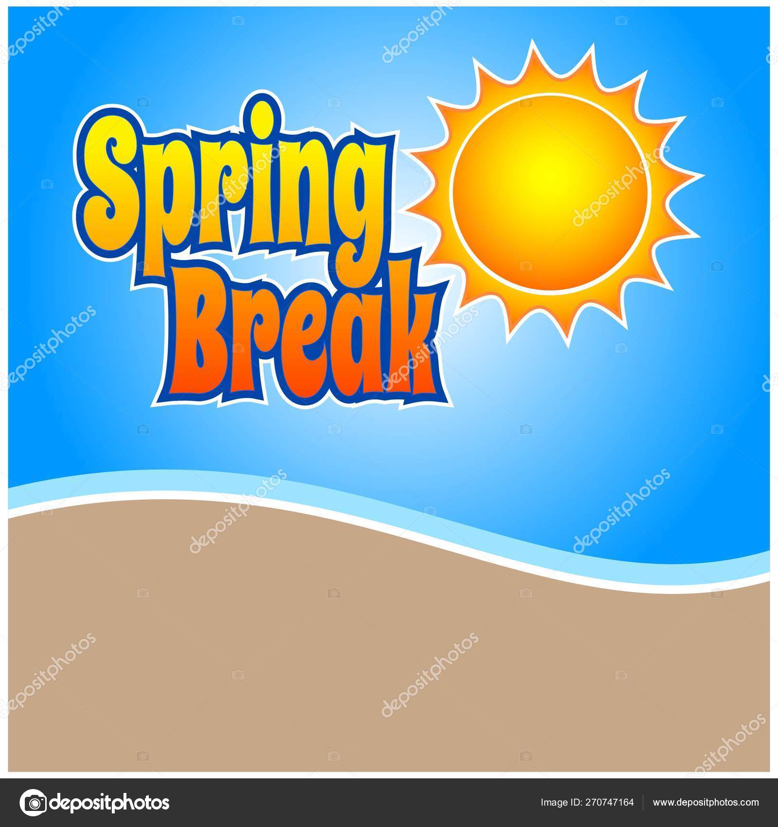 Spring Break Background Cartoon Illustration Spring Break Background ...