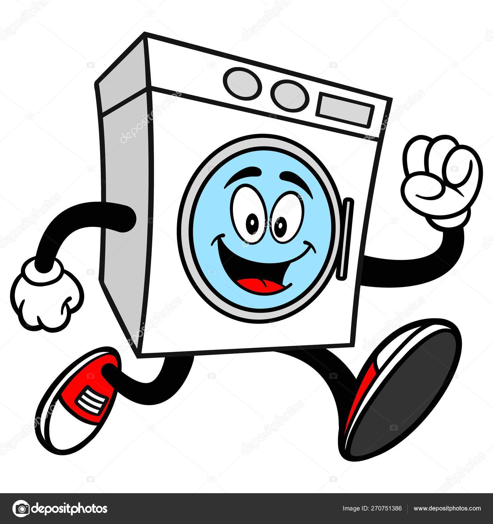 Washing Machine Mascot Cartoon Illustration Washing Machine Mascot ...