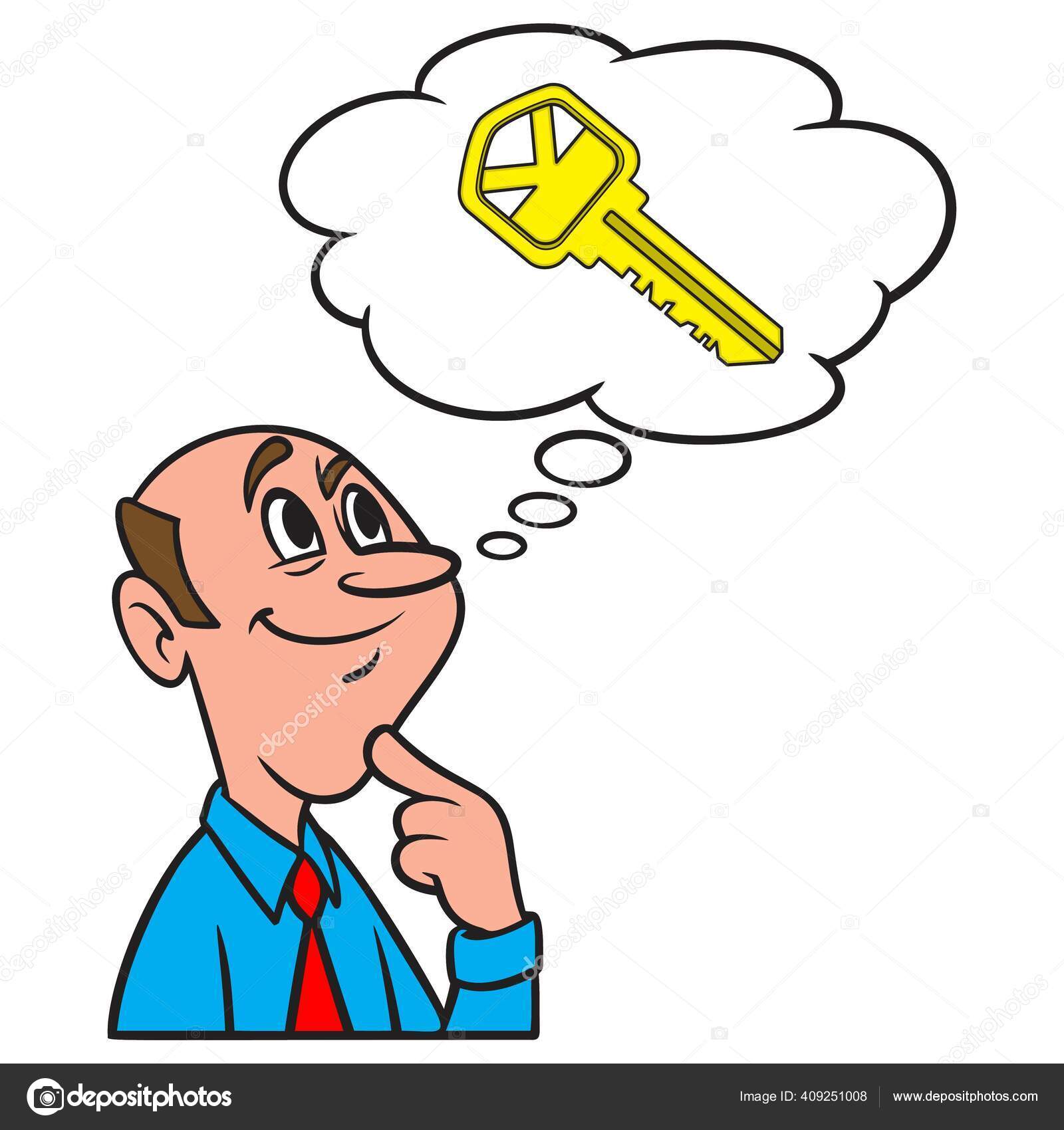 Cartoon Man Denkend Canvas Denkende Mens Cartoon Kleurplaat