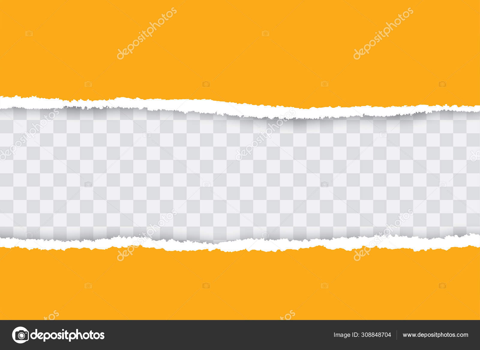 Yellow ripped paper background with transparency. Stock Vector Image by ...