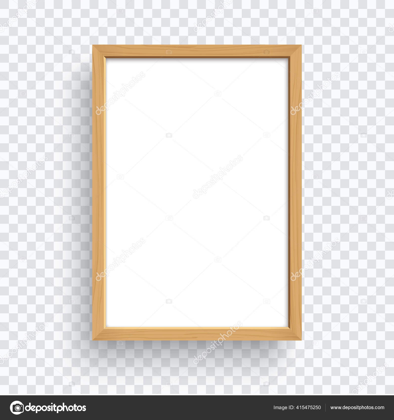 Rectangle Wooden Frame Isolated Transparent Background Stock Vector ...