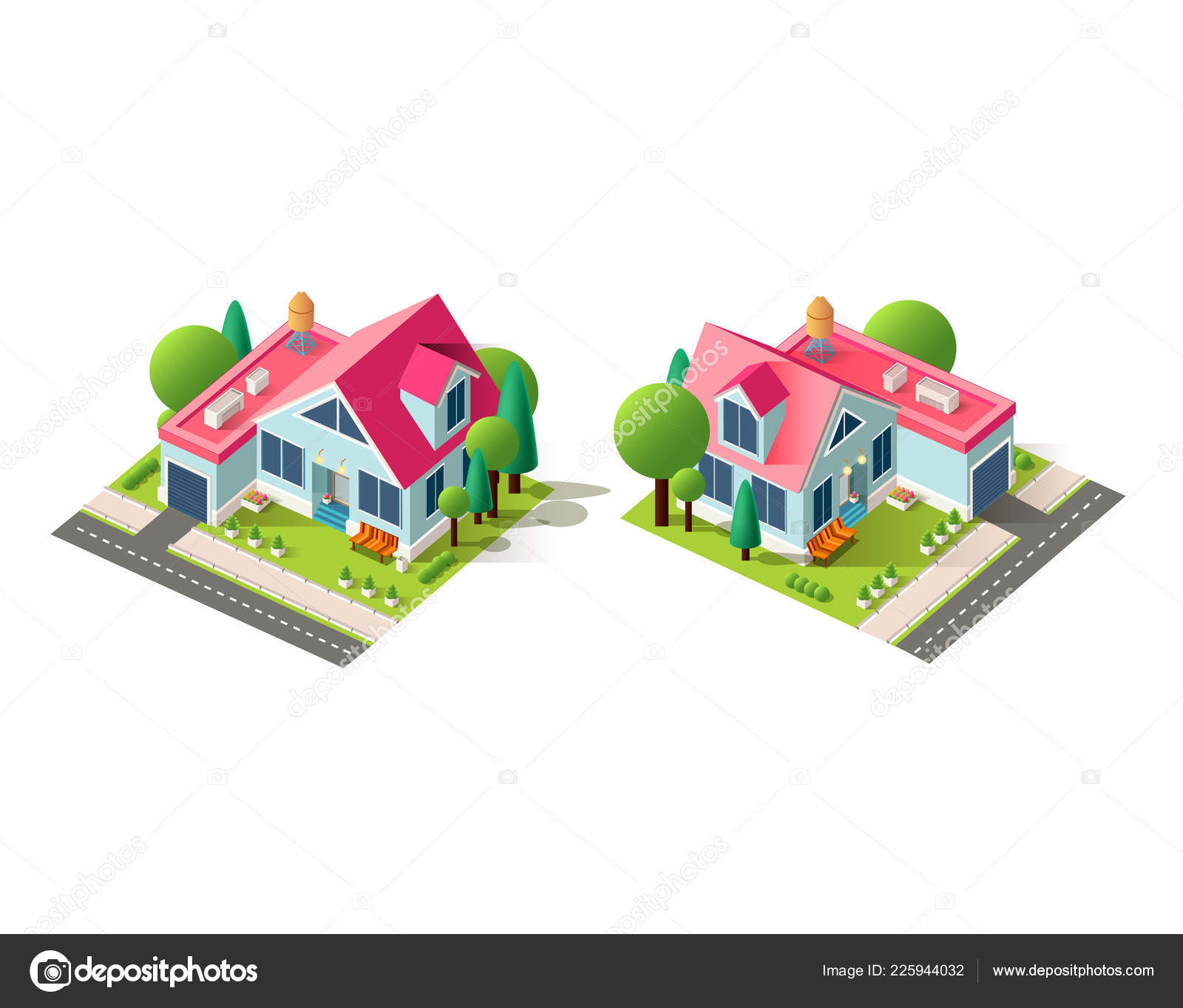 Isometric left right view house Stock Vector Image by ©MarynaBolsunova ...