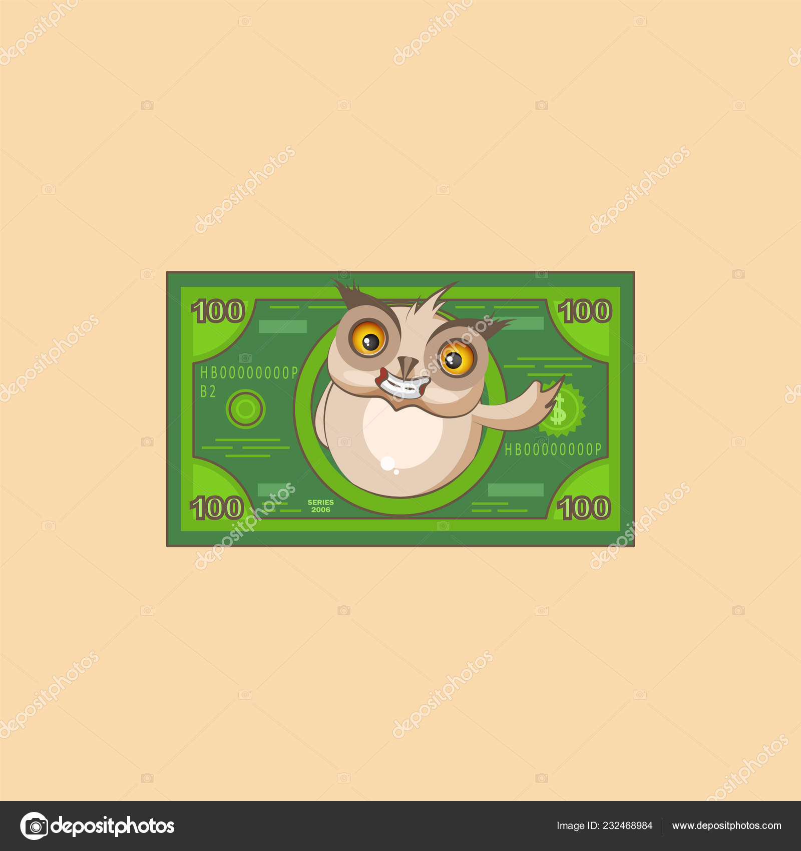 Howlet sticker emoticon money profit dollar Stock Vector Image by ...