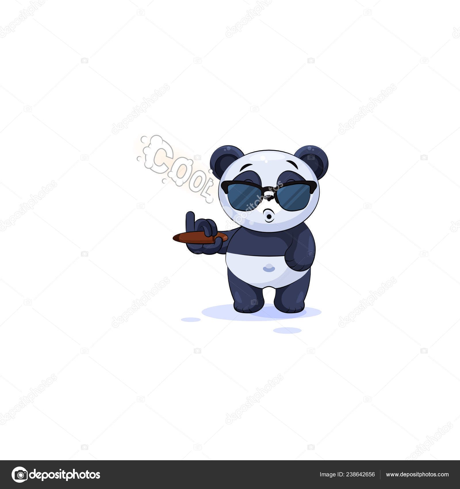 Panda sticker emoticon in sunglasses smoking cigar Stock Vector Image ...
