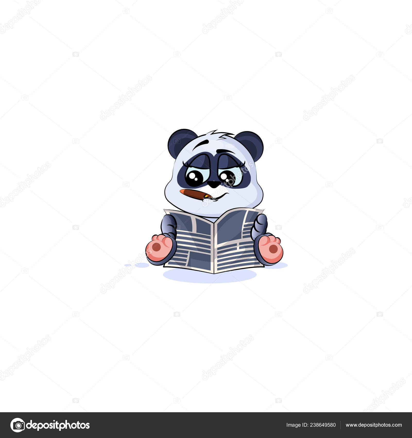 Panda bear with cigar reading newspaper Stock Vector Image by ...