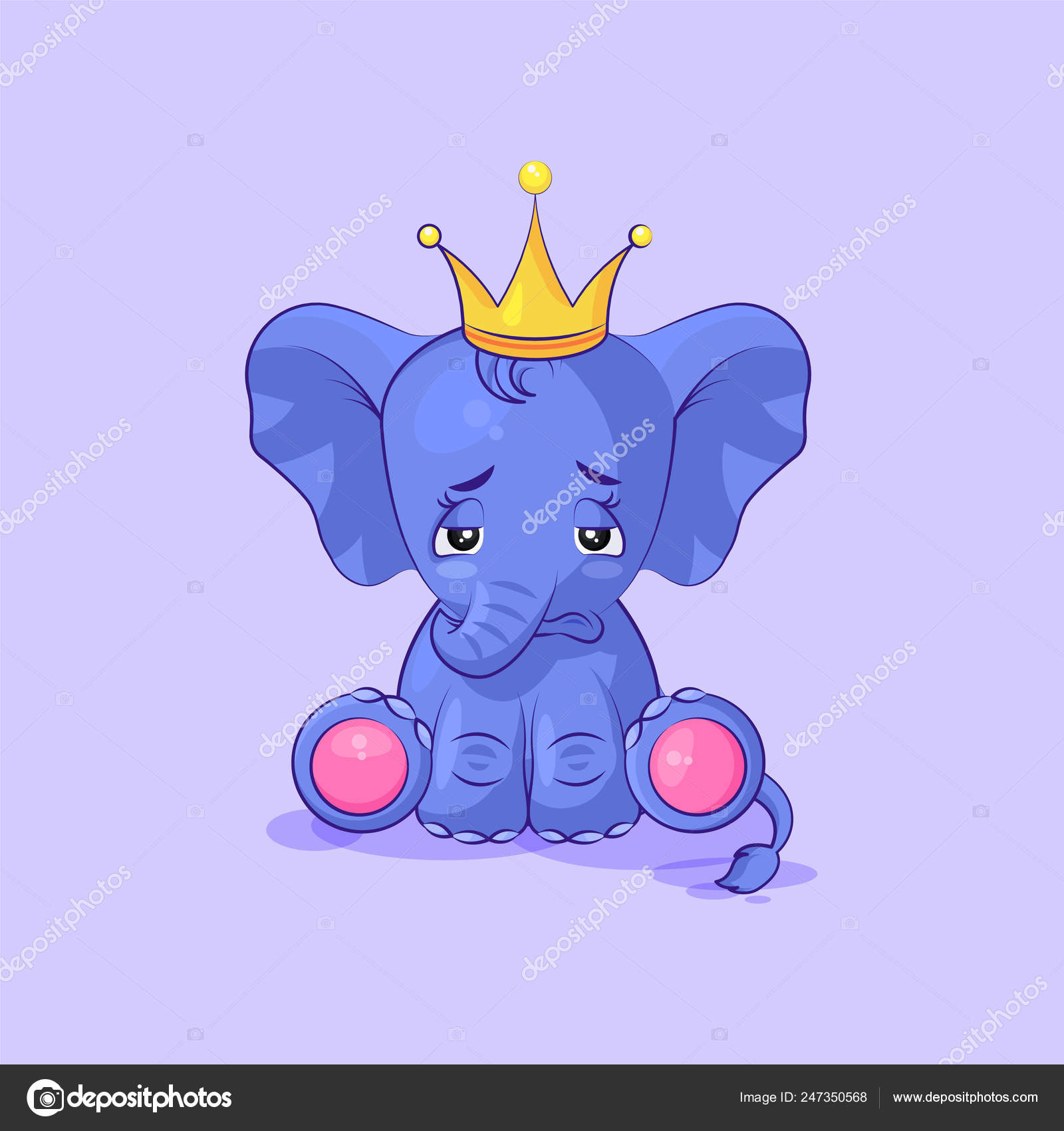 Elephant calf frustrated sticker emoticon Stock Vector Image by ...