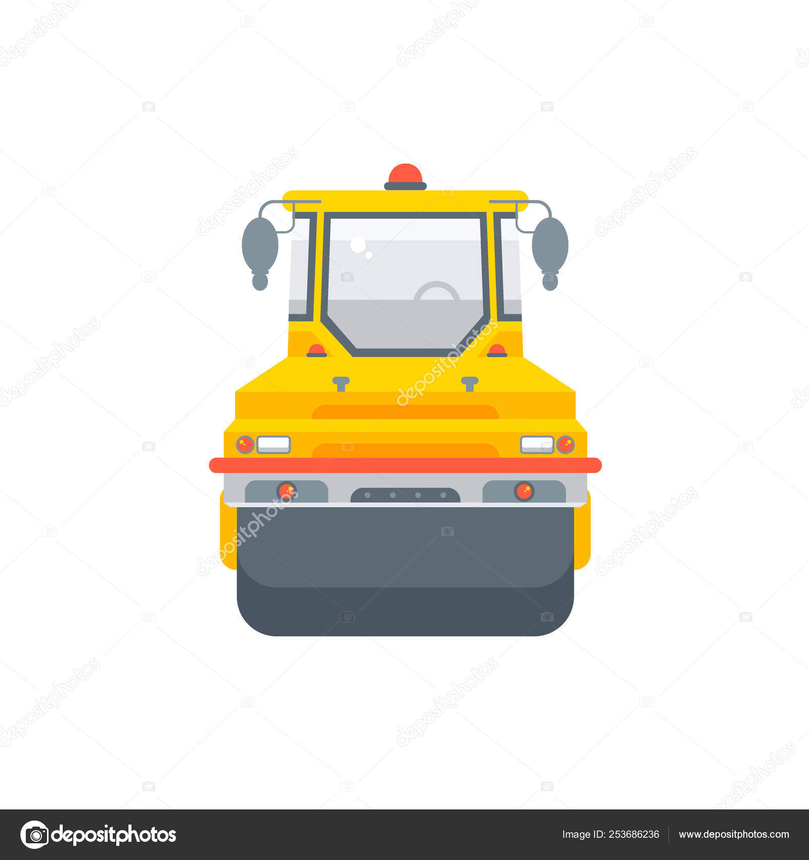 Asphalt paver machine illustration front view Stock Vector Image by ...