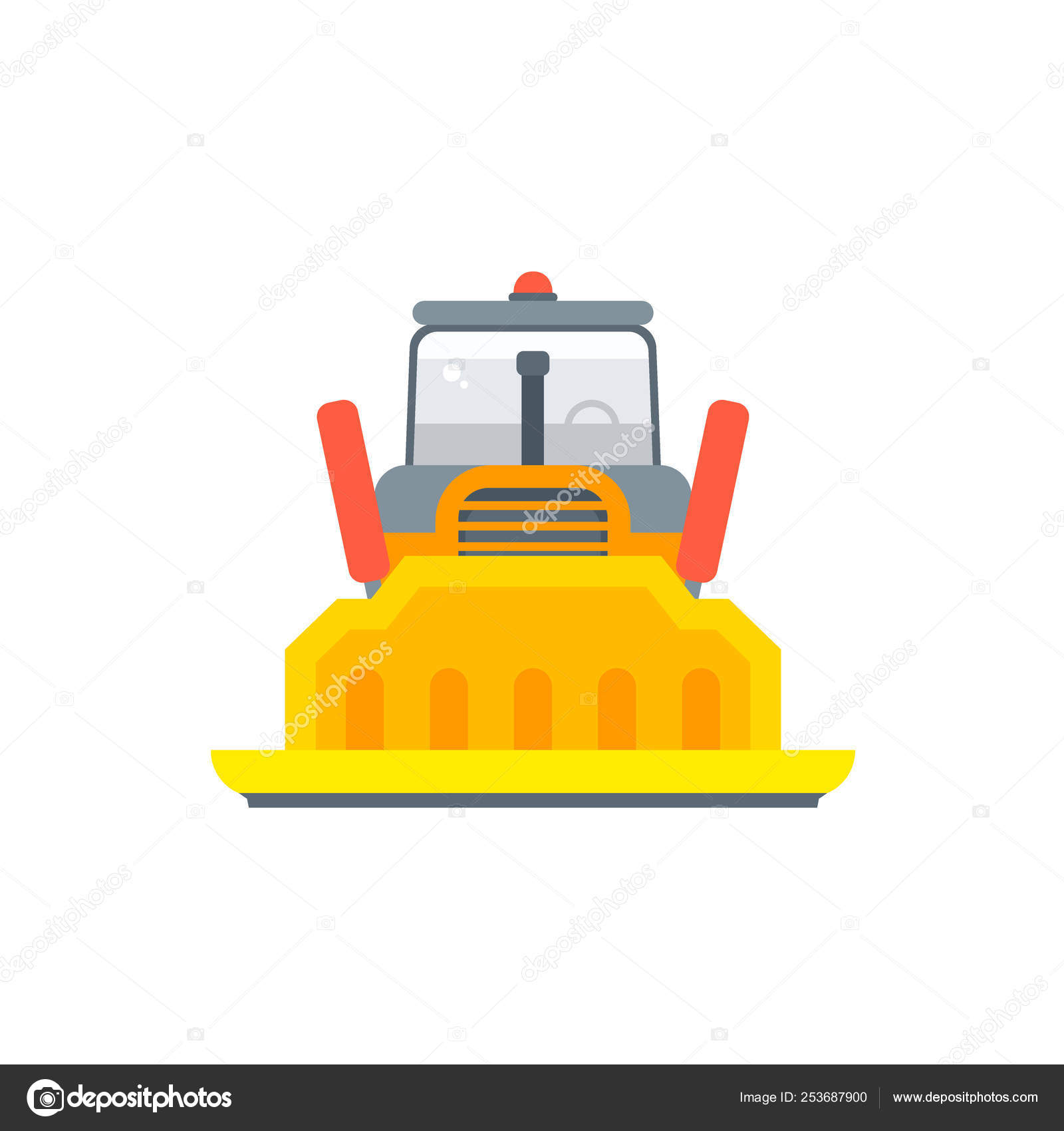 Crawler or caterpillar bulldozer front view Stock Vector by ...