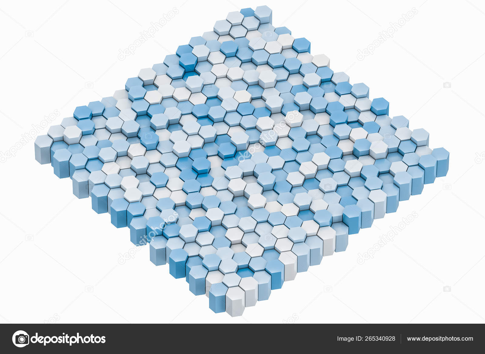 3d rendering, white hexagon cubes. Stock Photo by ©vinkfan 265340928