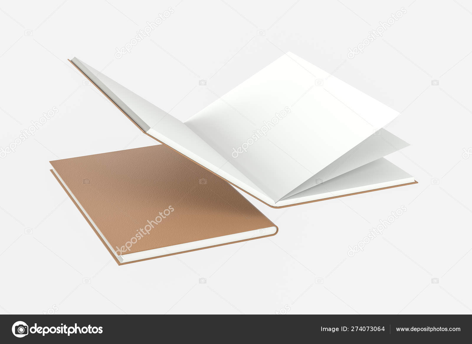 The brown blank opening notebook background, 3d rendering. Stock Photo ...