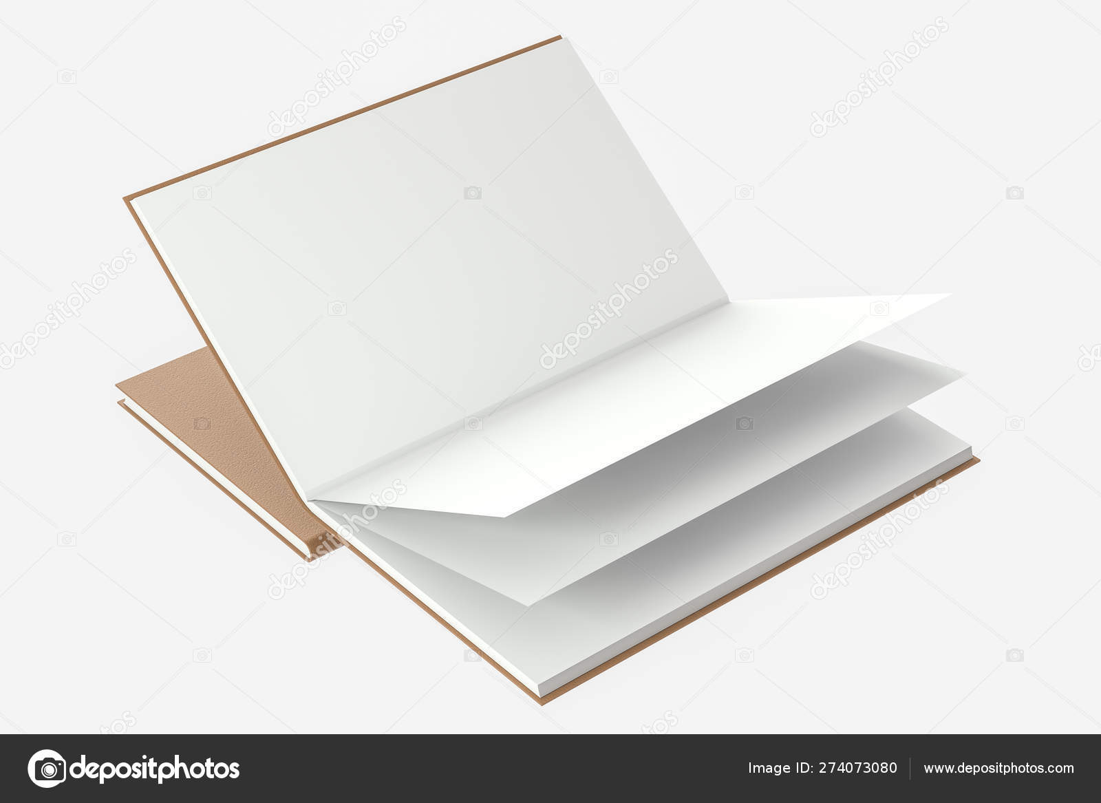 The brown blank opening notebook background, 3d rendering. Stock Photo ...
