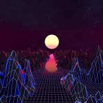 3d background Illustration Inspired by 80's Scene synthwave and ...