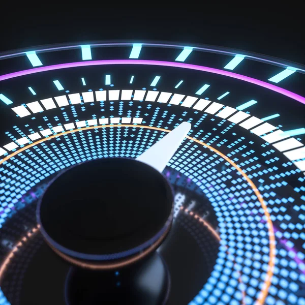 Digital drawing of dashboard with glowing lines, 3d rendering - Stock ...